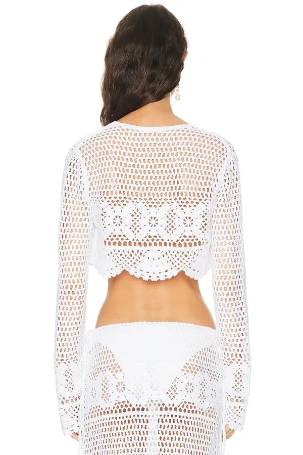 SKIMS Crochet Swim Cropped Cardigan