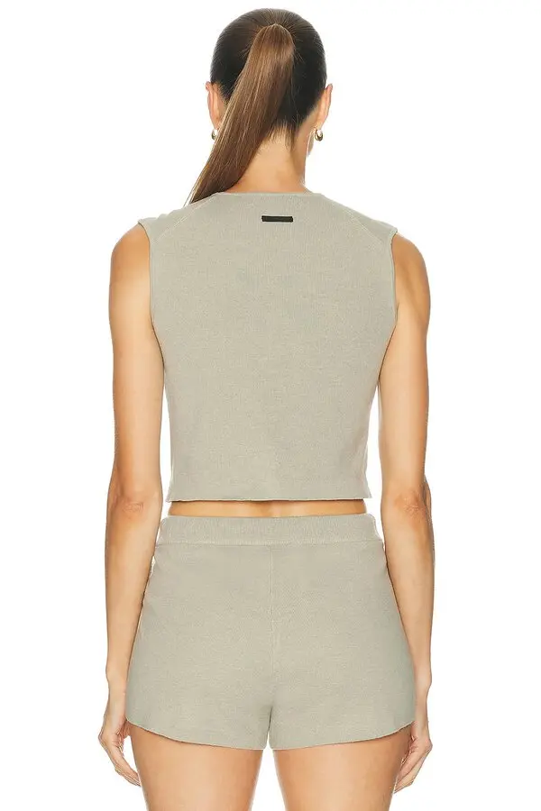 Fear Of God Rib Knit Crop Top In Grey