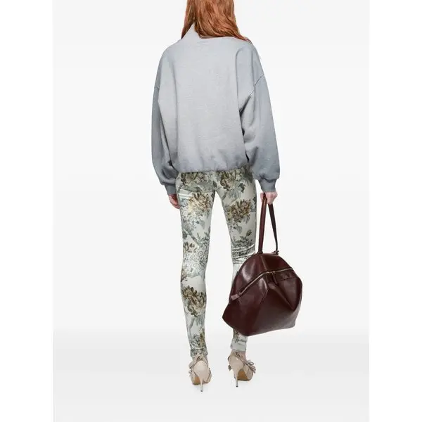 Acne Studios Grey Logo Print Funnel Neck Sweatshirt - Gray