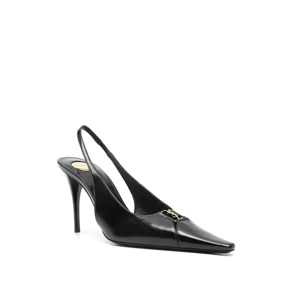 Saint Laurent Leather Slingback High Heel Pumps - Black