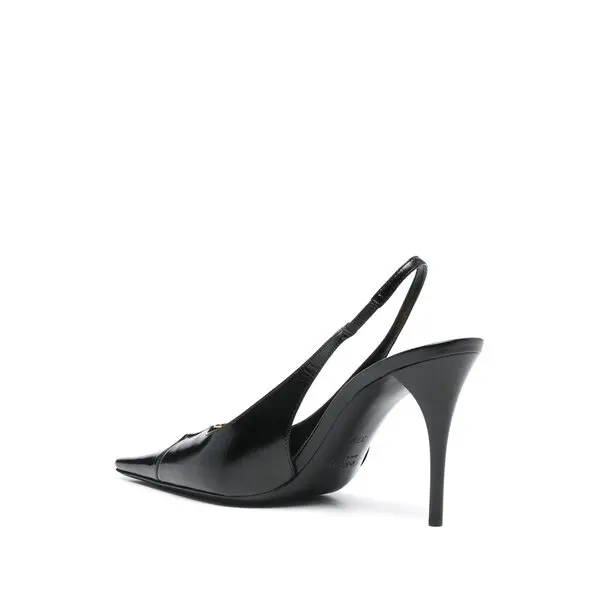 Saint Laurent Leather Slingback High Heel Pumps - Black