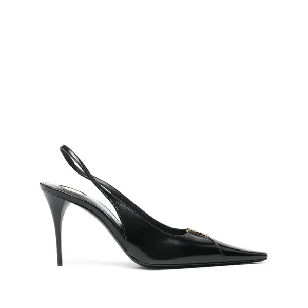 Saint Laurent Leather Slingback High Heel Pumps - Black