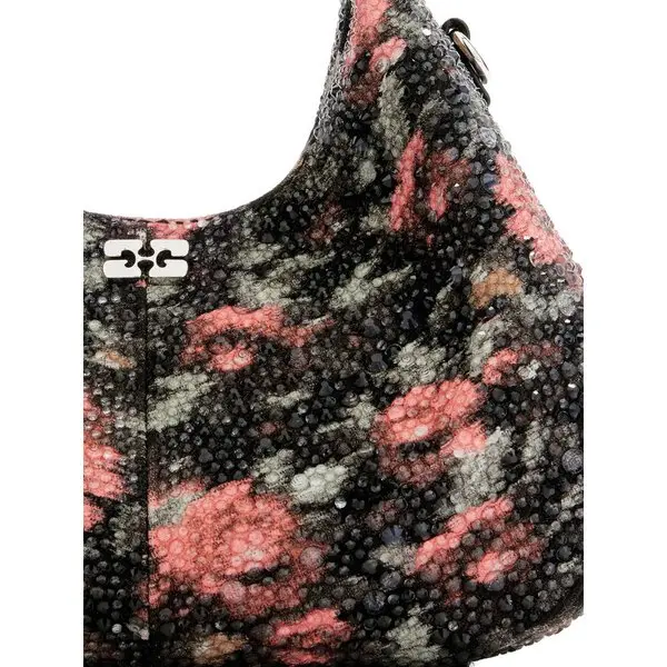 GANNI Embellished Floral Print Tote Bag With Detachable Shoulder Strap