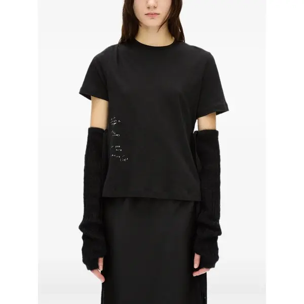 ANN DEMEULEMEESTER Rib-knit Silk & Mohair Gloves - Black
