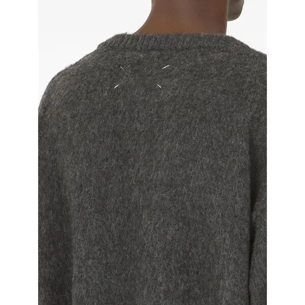 MAISON MARGIELA Grey Intarsia Eagle And Mountain Knit Jumper - Gray