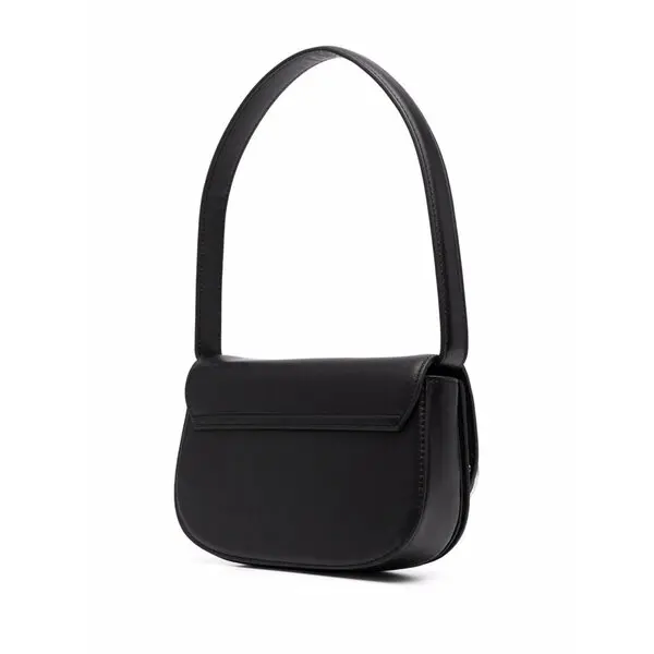 DIESEL® Leather Shoulder Bag With Logo Plaque