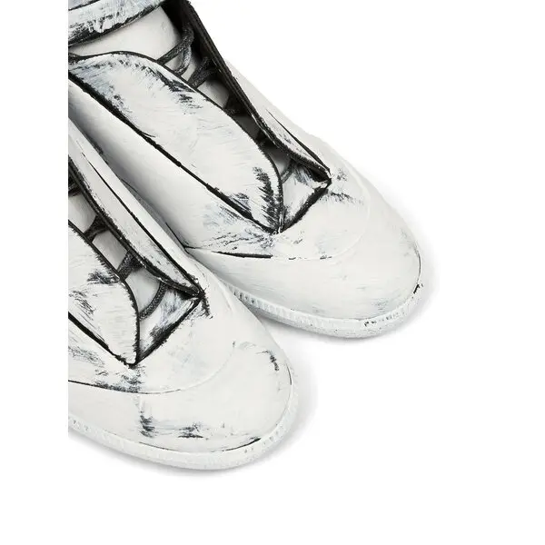 MAISON MARGIELA High Top Sneakers With Hook And Loop Fastening - White