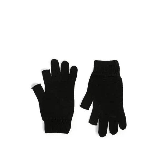 Rick Owens Ribbed Fingerless Gloves - Black