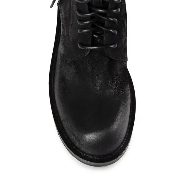 ANN DEMEULEMEESTER Suede Lace-up Zip Combat Boots