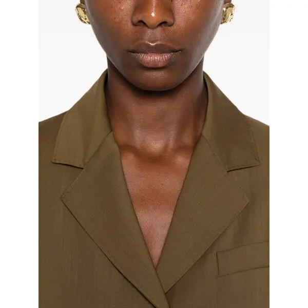 Max Mara Tailored Blazer With Notched Lapel - Green