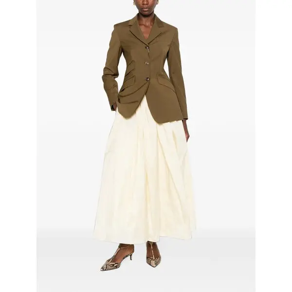 Max Mara Tailored Blazer With Notched Lapel - Green