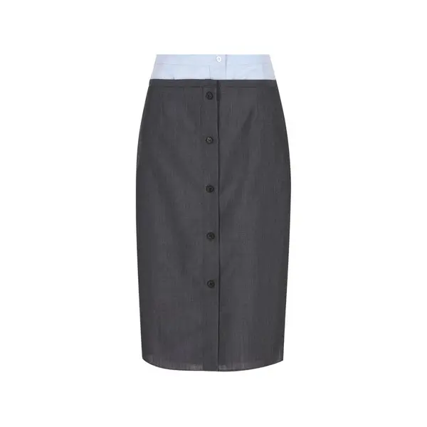 Prada Grey Layered Effect Pencil Skirt - Gray