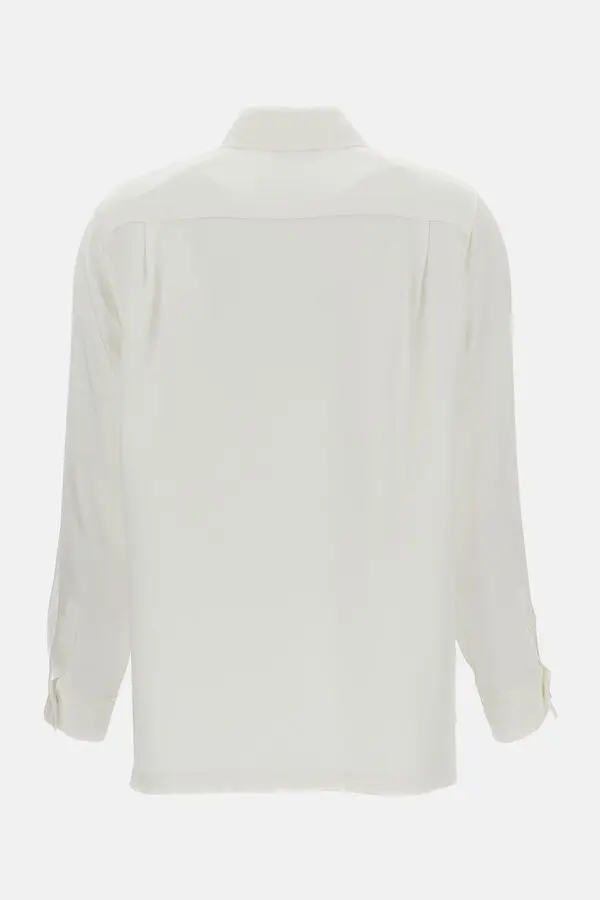 Max Mara Crêpe De Chine Shirt With Embroidered Monogram - Multicolor