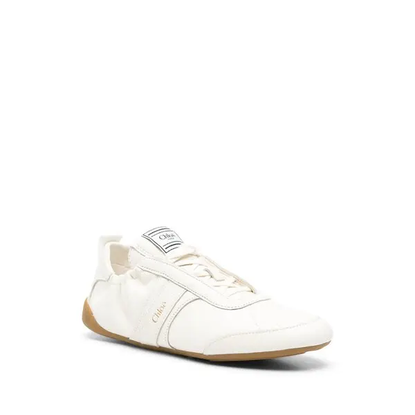 Chloé Off-white Leather Trainers - Cream