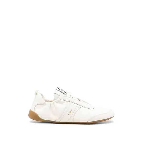 Chloé Off-white Leather Trainers - Cream