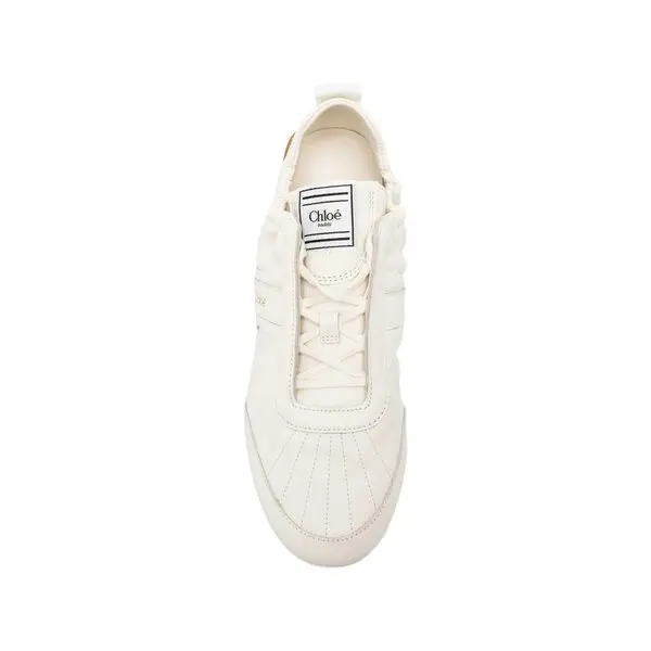 Chloé Off-white Leather Trainers - Cream