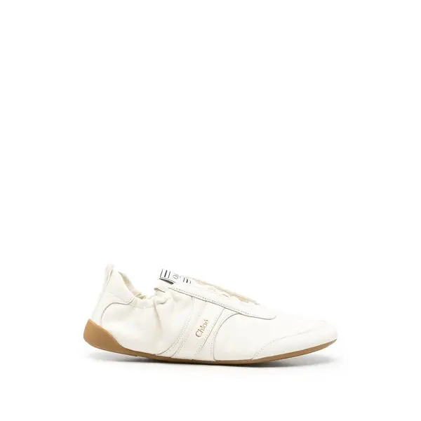 Chloé Off- Leather Trainers - White