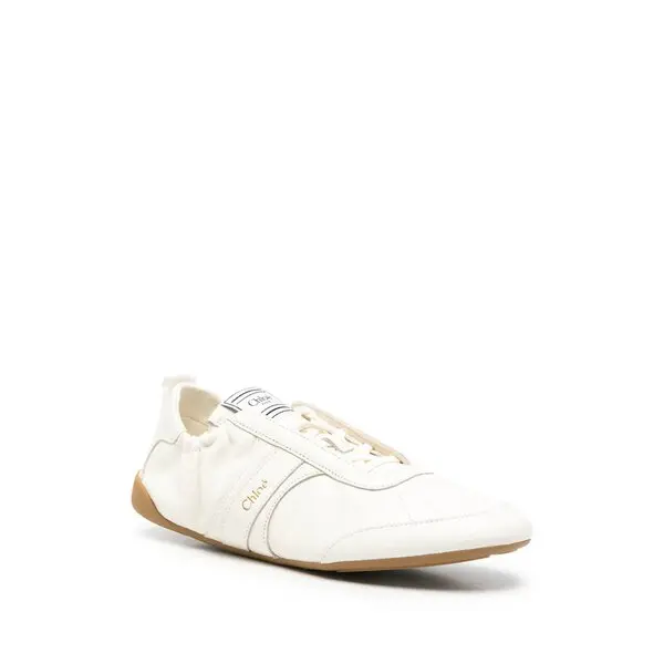 Chloé Off- Leather Trainers - White