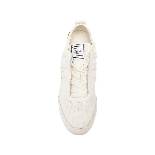Chloé Off- Leather Trainers - White