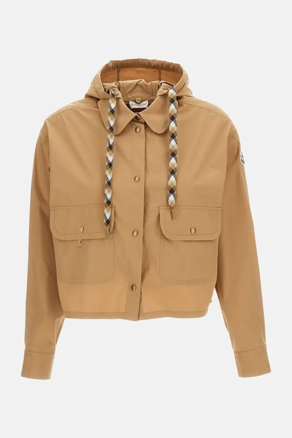 Moncler Cropped Hooded Cotton-blend Jacket - Multicolor