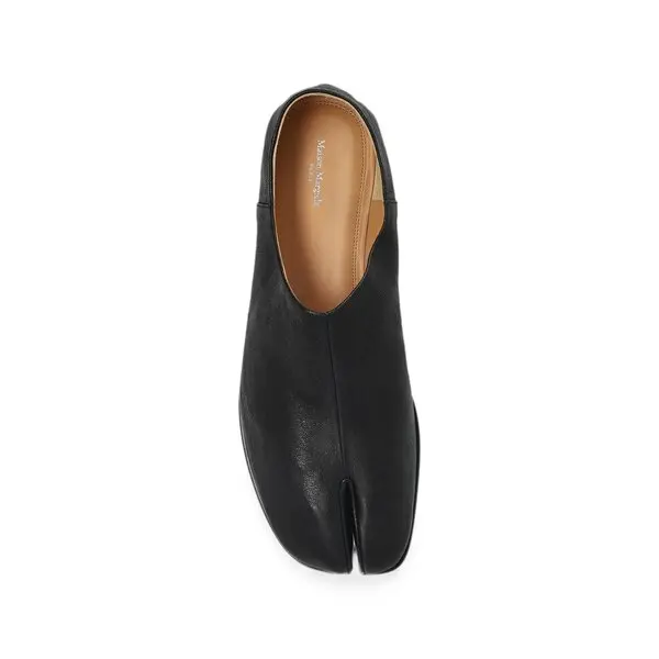 MAISON MARGIELA Leather Tabi Toe Slip-on Flat - Black