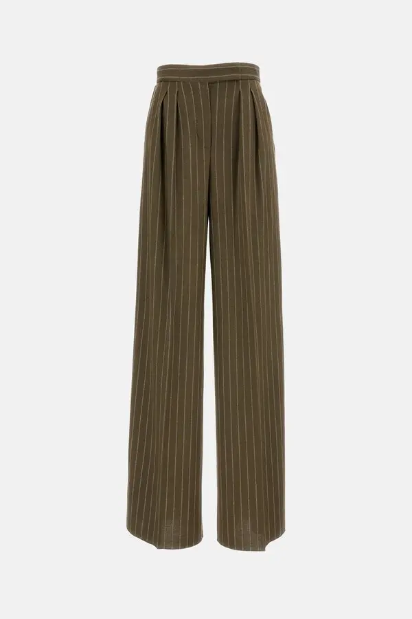 Max Mara Pinstriped Wide-leg Trousers - Multicolor