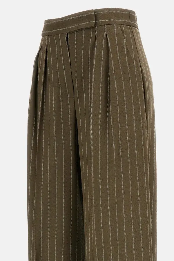 Max Mara Pinstriped Wide-leg Trousers - Multicolor