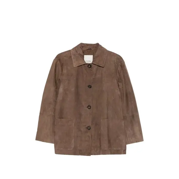 Max Mara Sueded Leather Jacket - Brown