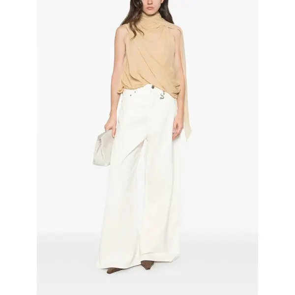 Sportmax Cotton Wide-leg Jeans - White