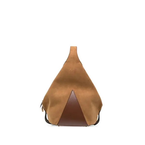Stella McCartney Suede Effect Tote Bag With Logo Charm - Brown