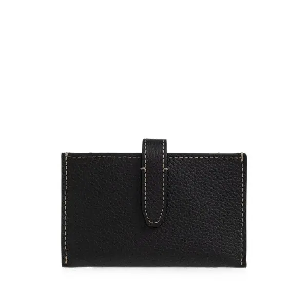 TOD'S T Timeless Plaque Leather Wallet - Black