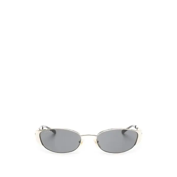 Gucci Oval Sunglasses With -tone Frame - Gold