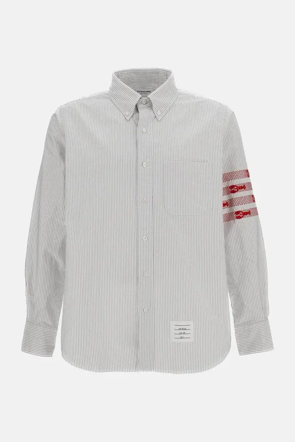 Thom Browne University Stripe 4-bar Lobster Oxford Shirt