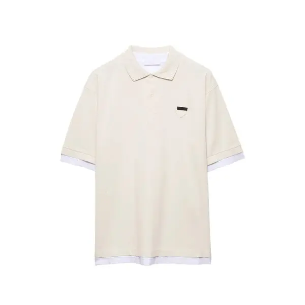Prada Neutrals Polo Shirts - Cream