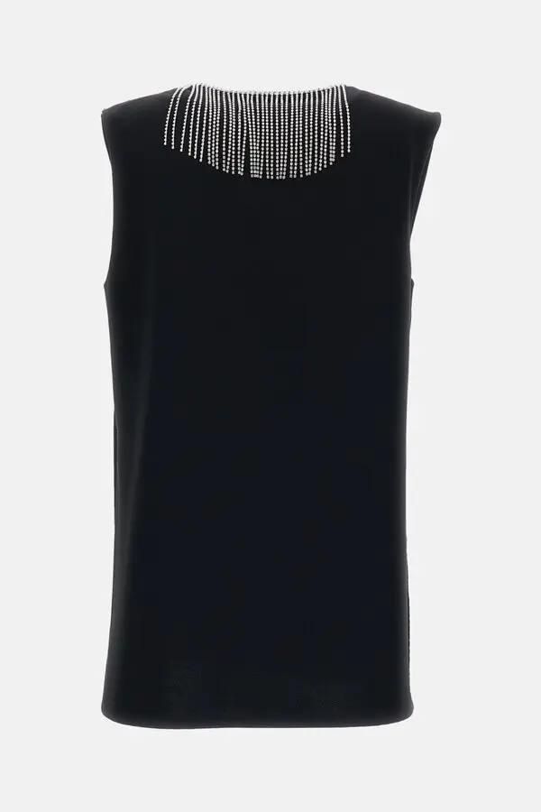 Sportmax Sleeveless Cady Top With Rhinestone
