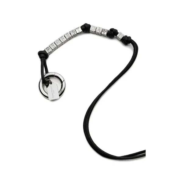 MAISON MARGIELA Leather Silver-tone Letter Bead Keyring - Black