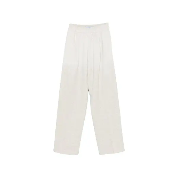 Prada Wide Leg Cotton Trousers - Gray