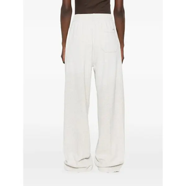 Prada Wide Leg Cotton Trousers - Gray