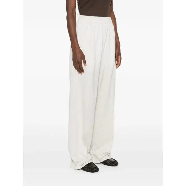 Prada Wide Leg Cotton Trousers - Gray