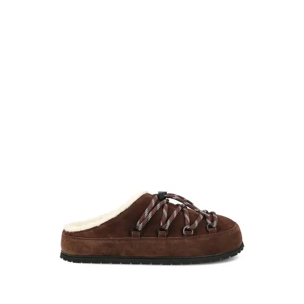 Prada Suede Shearling Lined Shoes - Brown