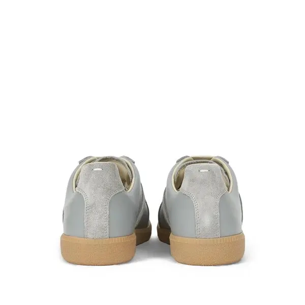 MAISON MARGIELA Low-top Paneled Suede And Leather Trainers - Blue