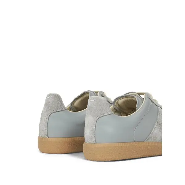 MAISON MARGIELA Low-top Paneled Suede And Leather Trainers - Blue