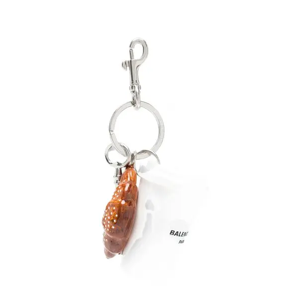 Balenciaga Crystal-embellished Croissant Charm Keychain - White