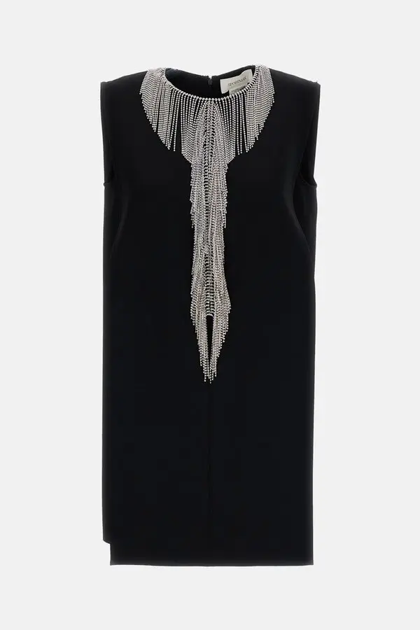 Sportmax Sleeveless Mini Dress With Rhinestone Fringe Embellishment - Multicolor