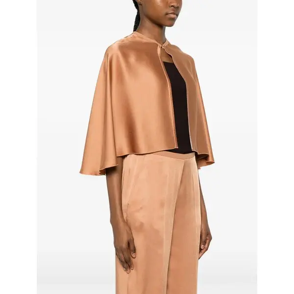 FORTE_FORTE Cropped Cape Jacket With Flared Sleeves - Cream