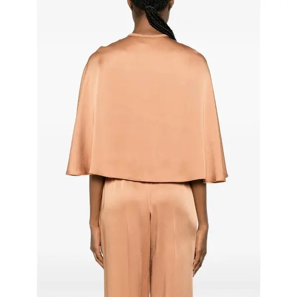 FORTE_FORTE Cropped Cape Jacket With Flared Sleeves - Cream