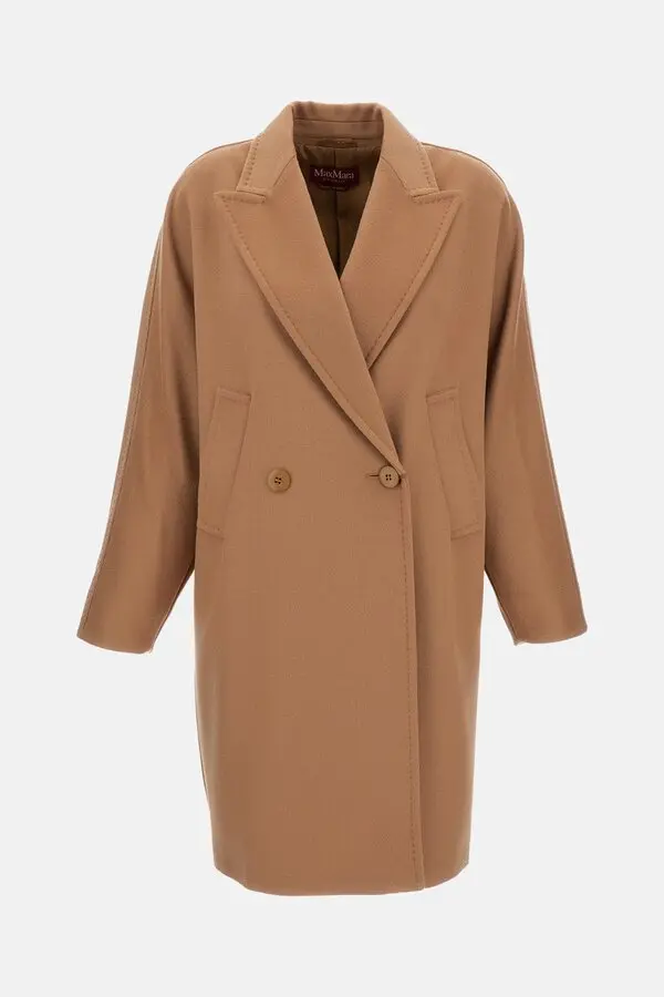 Max Mara Double-breasted Pure Wool Midi Coat - Multicolor