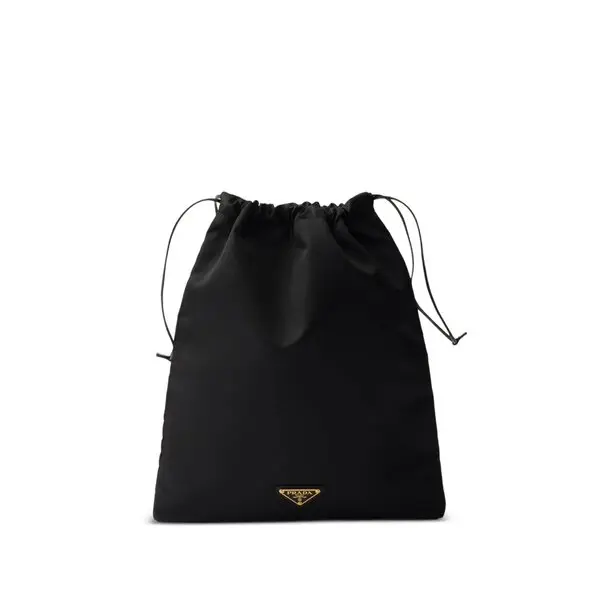 Prada Re-nylon Wish Pouch With Leather Detailing - Black