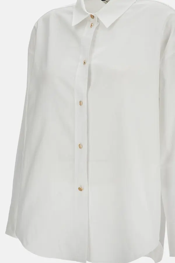 Max Mara Volonta Oxford Shirt With Jewel Buttons - Multicolor