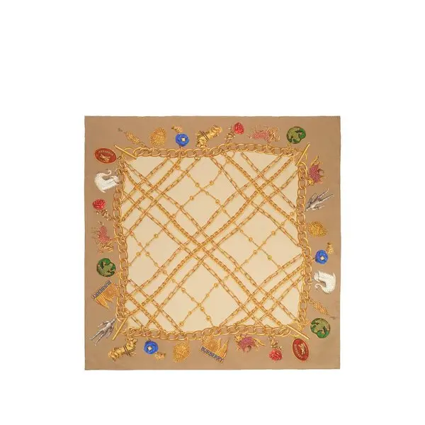 Burberry Neutrals Scarves - Cream